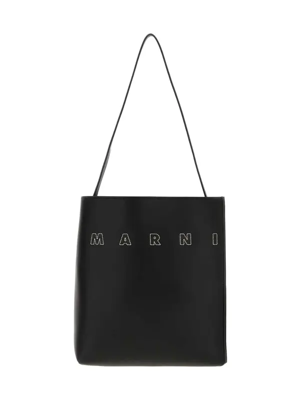 Marni Leather Shopping Bag - Black
