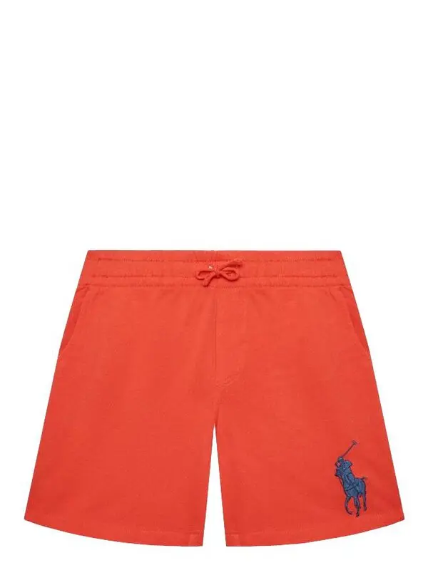 Polo Ralph Lauren Mini Athletic Shorts" Orange Logo Detail - Red