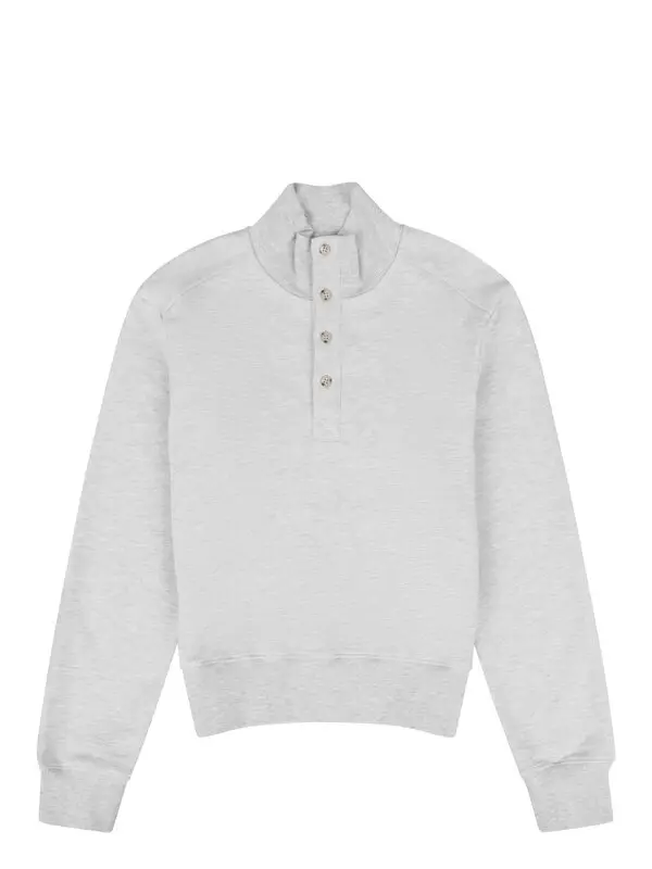 ENTIRE STUDIOS 3/4 Sleeve Ribbed Hem Cotton Sweater - Grigio