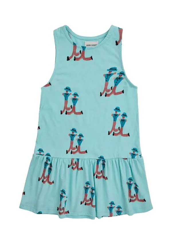BOBO CHOSES Dancing Giants Mini All Over Dress - Azure