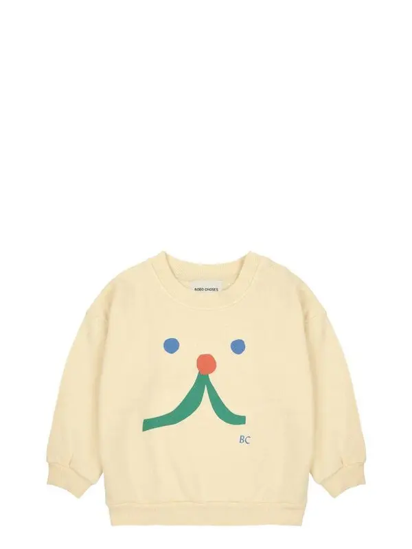 BOBO CHOSES Mini Funny Face Sweatshirt For Babies - Yellow