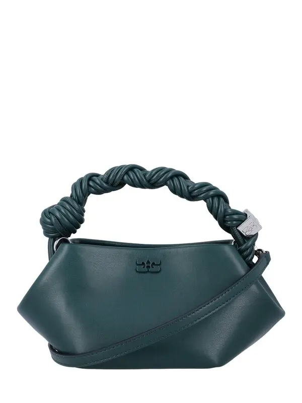 GANNI Braided Handle Top Handle Bag - Verde