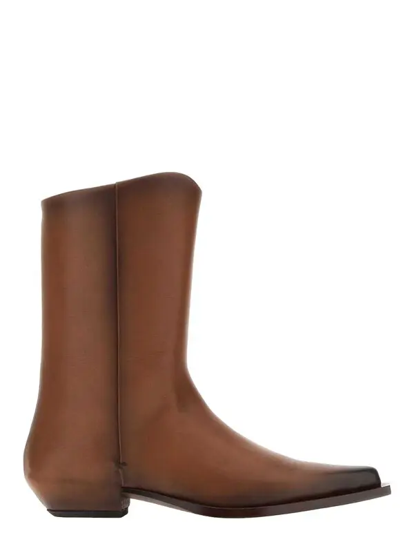 Calvin Klein Leather Boots - Brown