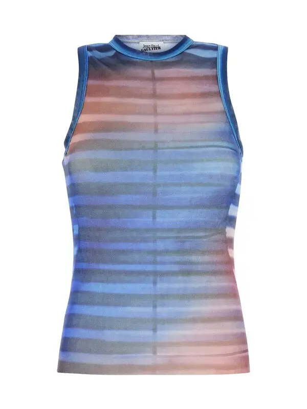 JEAN PAUL GAULTIER Printed Tulle Tank Top - Multicolor
