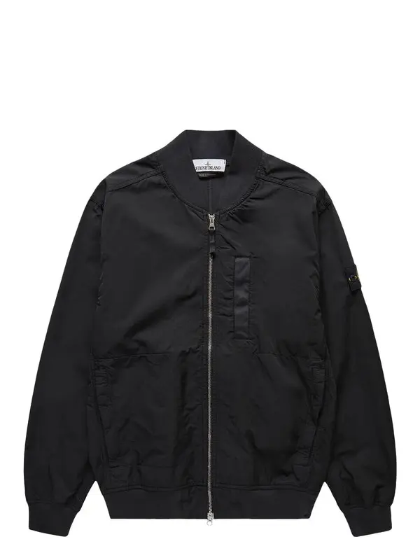 Stone Island Logo Patch Bomber Jacket - Black