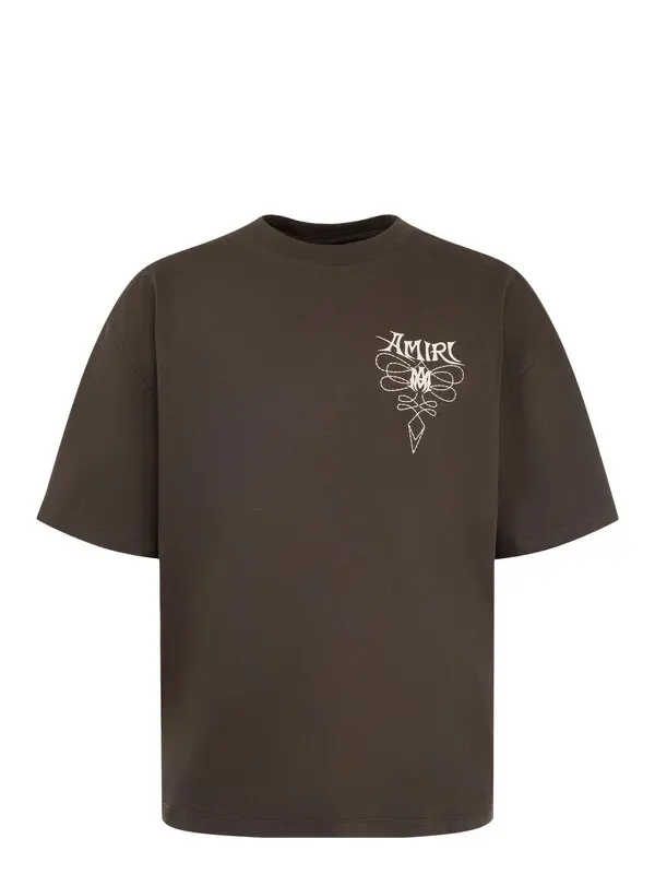 Amiri Lasso" Oversized Graphic T-shirt - Brown