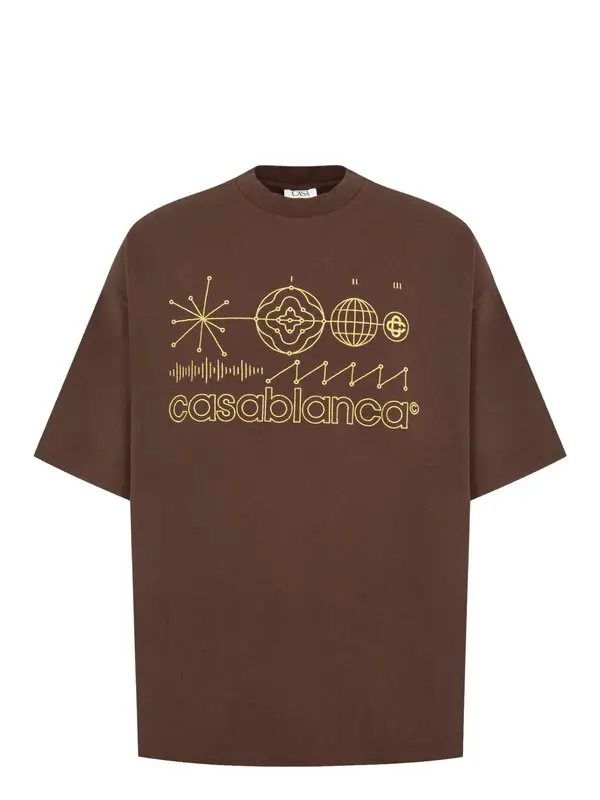 Casablanca Code De Civilisation Oversized T-shirt - Brown