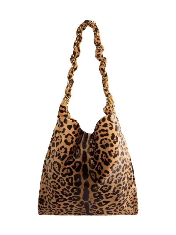 Saint Laurent Amalia Medium Leopard Print Bag - Tan