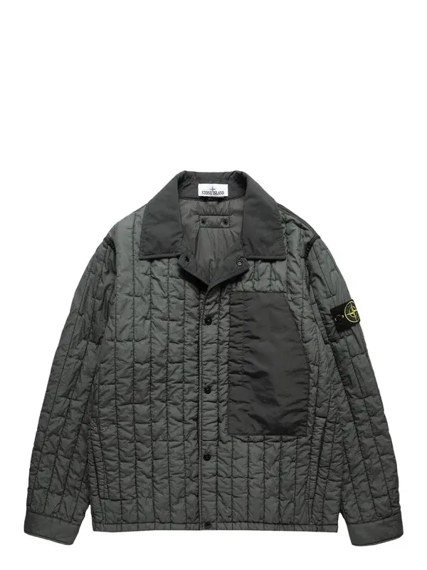 Stone Island Quilted Polo Down Jacket - Brown