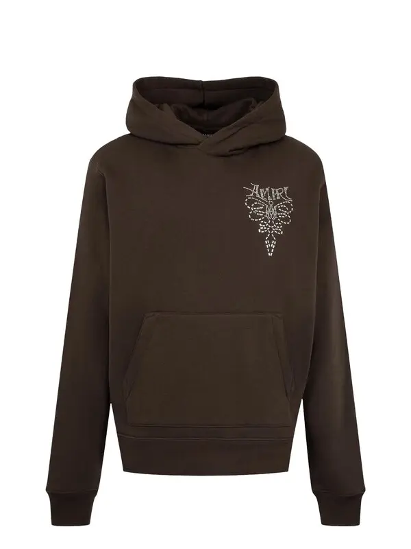Amiri Lasso Embroidered Hoodie - Brown