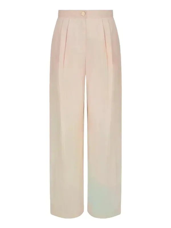 Armani Exchange Pleated Slub-texture Trousers - Neutrals