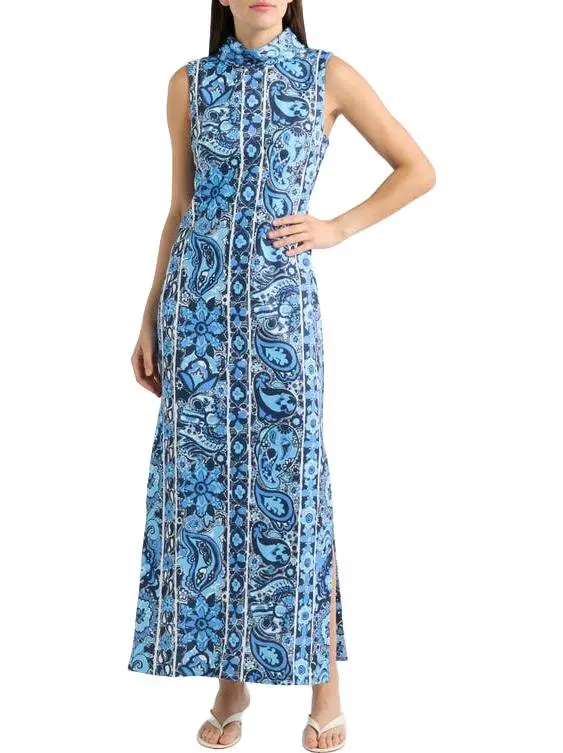 Lilly Pulitzer® Sleeveless High Neck Maxi Dress - Low Tide Navy