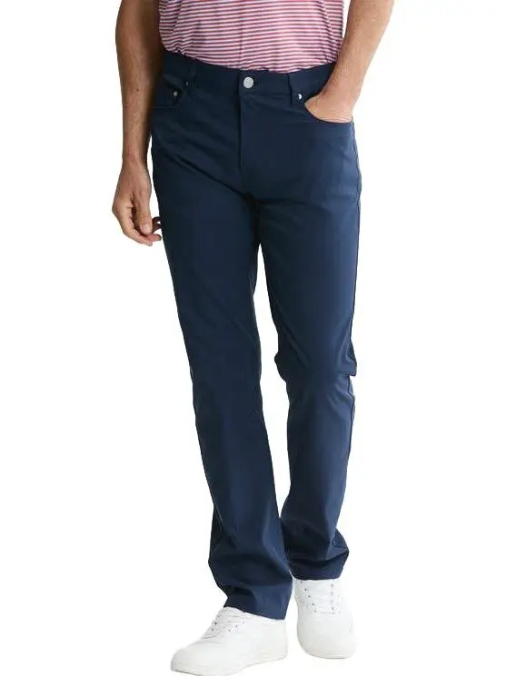 JACHS Straight Leg Stretch 5-pocket Pants - Navy