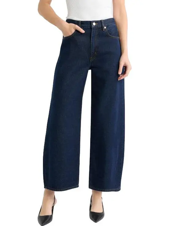 FRAME The Bow High Waist Crop Wide Leg Jeans - Rinse
