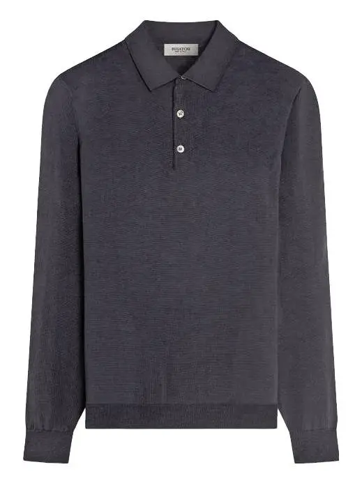 Bugatchi Merino Wool Polo Sweater - Anthracite
