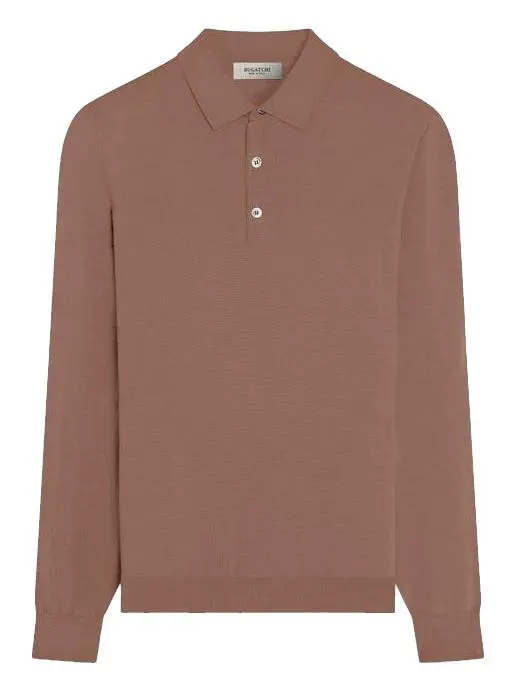 Bugatchi Merino Wool Polo Sweater - Camel