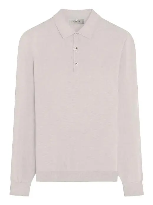 Bugatchi Merino Wool Polo Sweater - Chalk