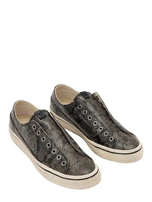 John Varvatos 315 Laceless Calf Hair Low Top Sneakers - Ash