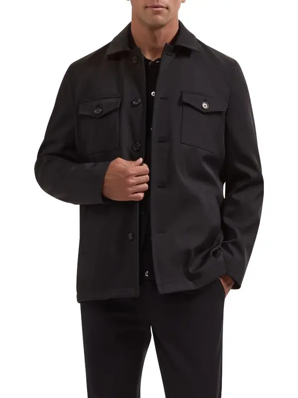 Bugatchi Full Button Field Jacket - Black
