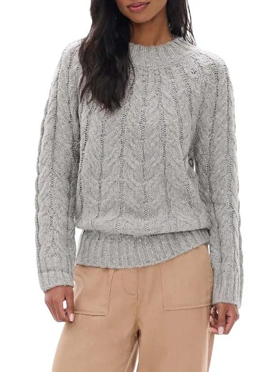 HATLEY Dylan Cable Knit Sweater - Speckle Grey