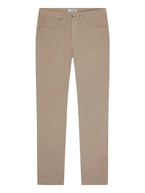 Bugatchi Five Pocket Stretch Cotton Pants - Cobblestone