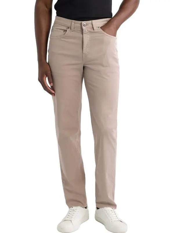 Bugatchi Five Pocket Stretch Cotton Pants - Walnut