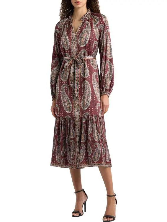 Elie Tahari Sienna Print Midi Dress - Folklore