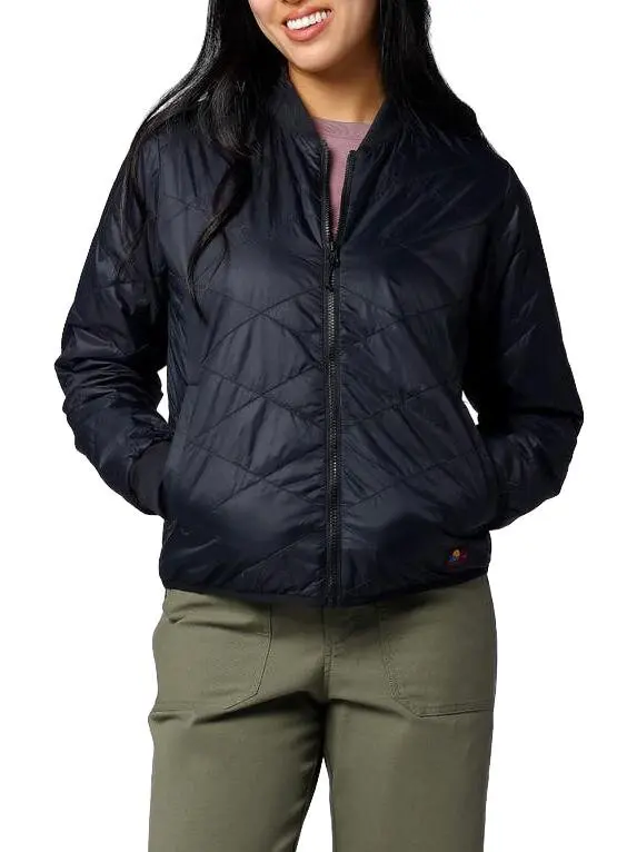MARMOT Quilted Bomber Jacket With Rib-knit Collar And Cuffs - Black