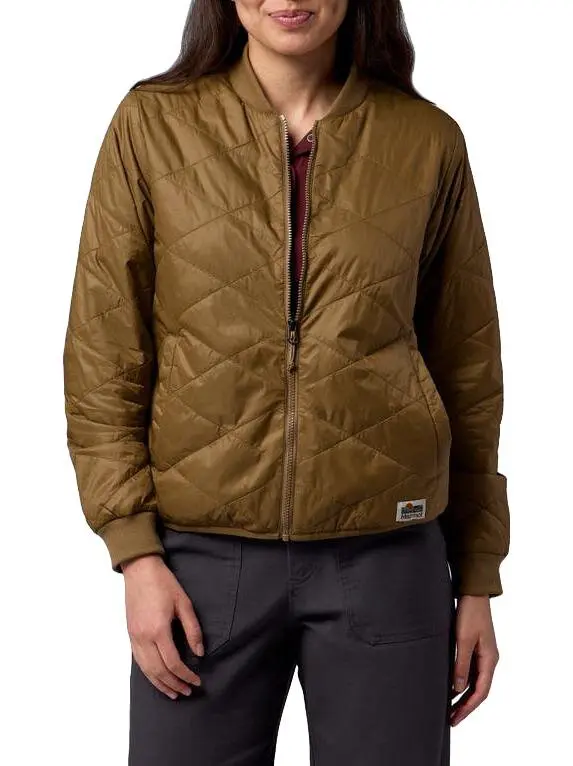 MARMOT Quilted Bomber Jacket With Rib-knit Collar And Cuffs - Rustic Khaki