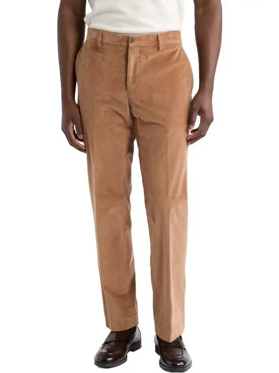 Bugatchi Straight Leg Corduroy Pants - Camel