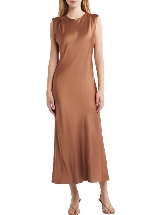 Rails Mira Sleeveless Midi Dress With Shoulder Pads - Cinnamon