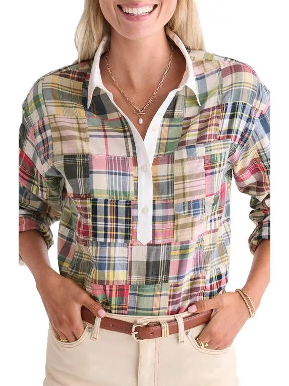 Vineyard Vines Patchwork Plaid Cotton Shirt - Multi Patchwork