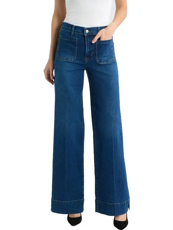 FRAME Le Slice Slim Palazzo High Waist Wide Leg Jeans - Folklore