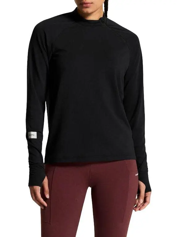 CRAFT Performance Jersey With Quarter-zip Mock Neck - Black