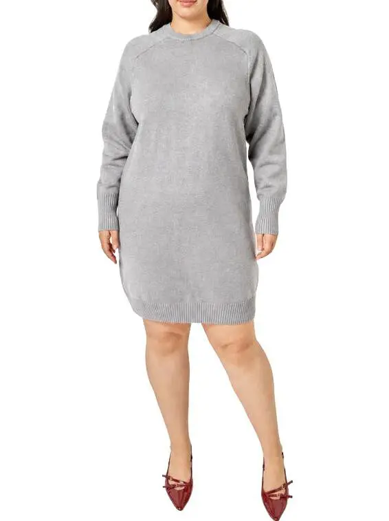 English Factory Knit Mini Dress - Heather Grey
