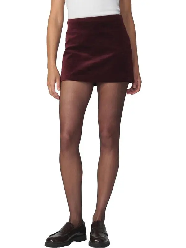 Joe's Jeans The Velveteen Miniskirt - Cabernet