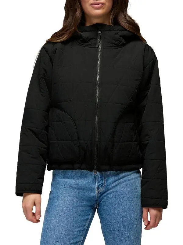 Prana Encinitas Quilted Bomber Jacket - Black