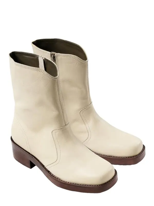 LEANNE FORD, MADE BY BEEK Leanne Ford X Beek Ankle Boots - Eggshell