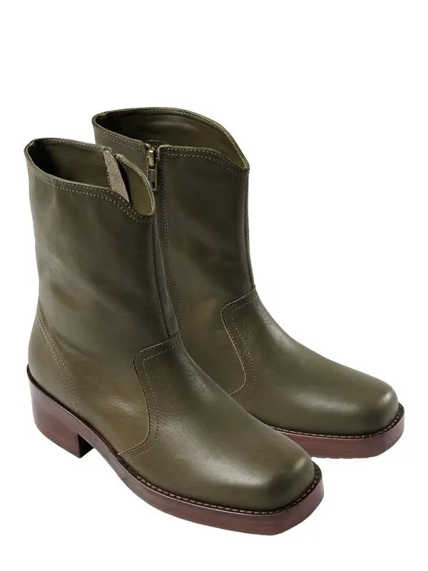LEANNE FORD, MADE BY BEEK Leanne Ford X Beek Ankle Boots - Olive