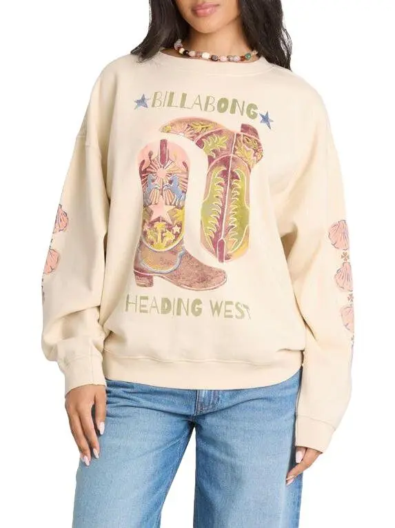BILLABONG Graphic Sweatshirt - White Cap