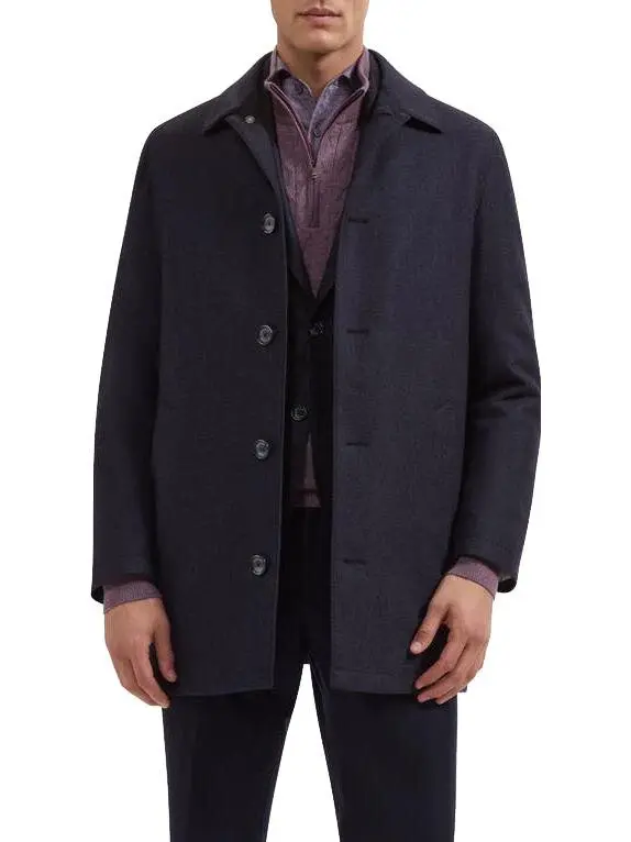Bugatchi Wool Blend Car Coat - Navy