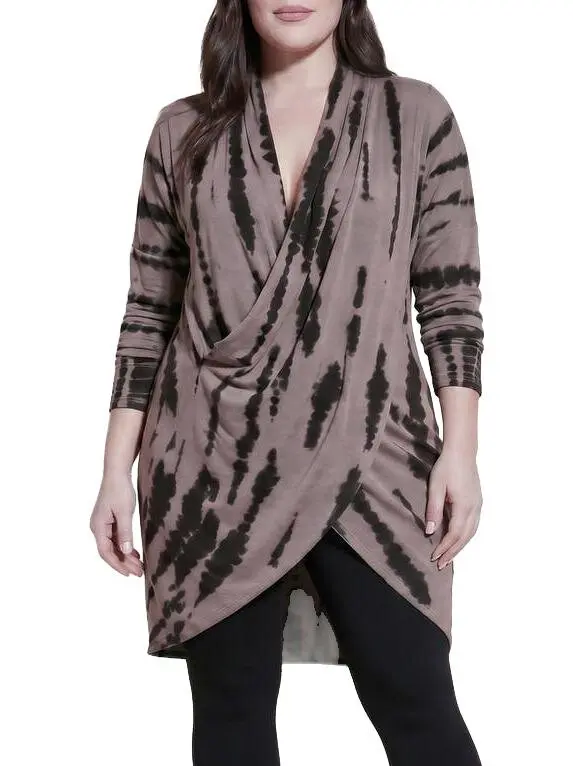 STANDARDS & PRACTICES Crisscross Tie-dye Knit Top - Taupe