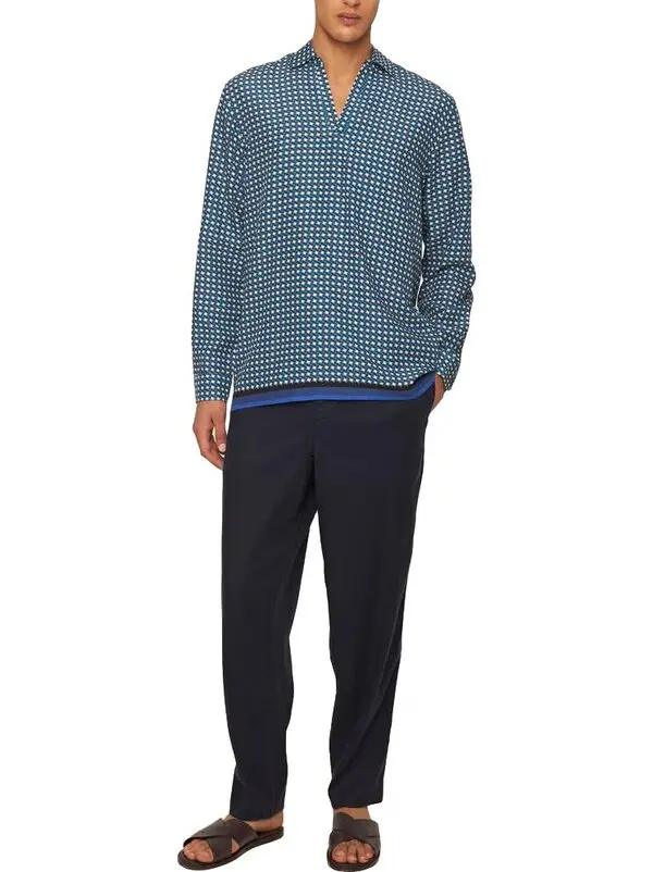 Orlebar Brown Alex Garment Dyed Relaxed-fit Trousers - Night Iris