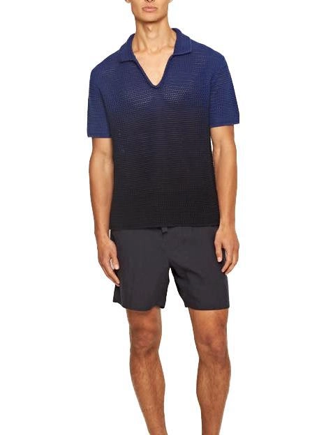 Orlebar Brown Batten Crochet Gradient Dye Polo Shirt - River Blue/night Iris