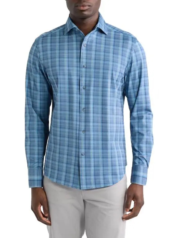 Bugatchi Devon Ooohcotton® Plaid Button-up Shirt - Slate