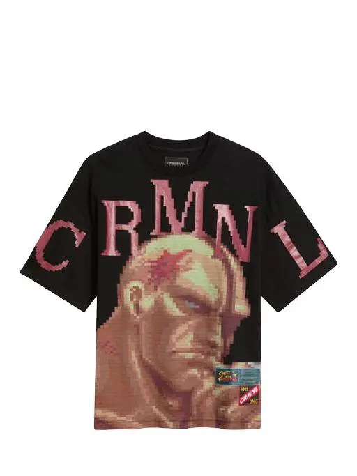 CRIMINAL DAMAGE X Street Fighter Ii Sagat T-shirt - Black