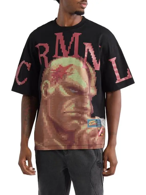 CRIMINAL DAMAGE X Street Fighter Ii Sagat T-shirt - Black