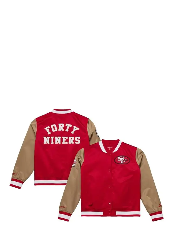 Mitchell & Ness San Francisco 49ers 80th Anniversary Satin Full-snap Jacket - Scarlet