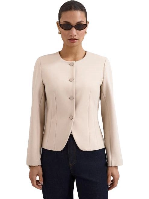 PHASE EIGHT Carla Sculpted Ponte Jacket - Stone