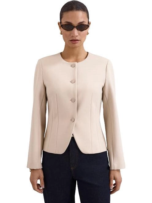 PHASE EIGHT Carla Sculpted Ponte Jacket - Stone